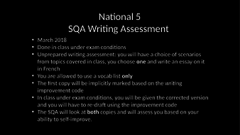 National 5 Writing Assignment 2017 | Teaching Resources