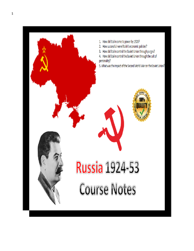 IB Authoritarian States Stalin's Russia Entire Course Notes - 36 pages ...