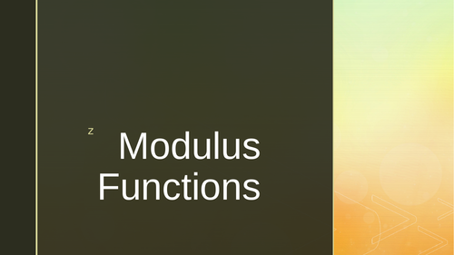 Modulus functions powerpoint | Teaching Resources