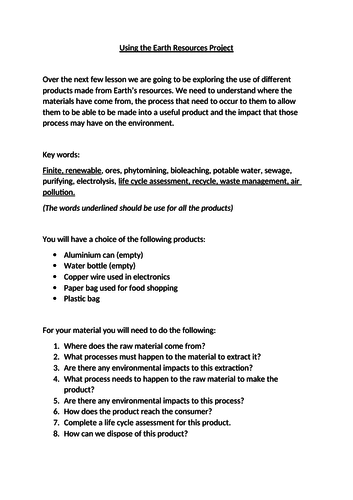 AQA Chemistry GCSE Using the Earths resources bundle - paper 2 ...