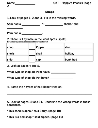 ORT - Stage 2 Floppy's Phonics | Teaching Resources
