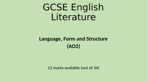 Language Form and Structure GCSE revision Shakespeare Literature ...