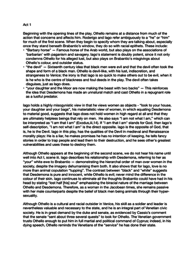 Othello quote analysis | Teaching Resources