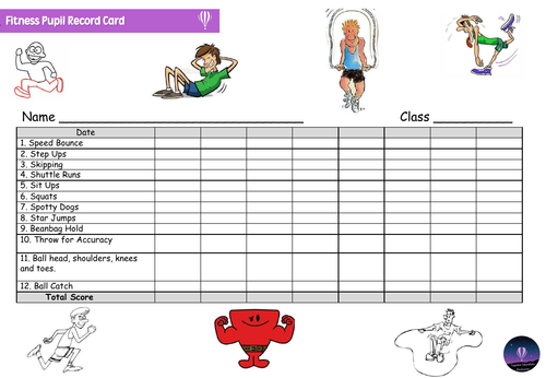 Athletics Task Cards and Fitness Record Sheet (KS1/KS2 PE) | Teaching ...