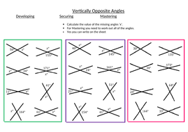 Alternate, Corresponding & Vertically Opposite Angles KS3 | Teaching Resources