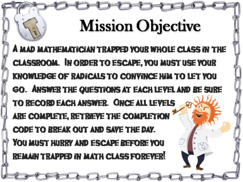 Multiplying Radicals with Variables Game: Escape Room Math Activity ...