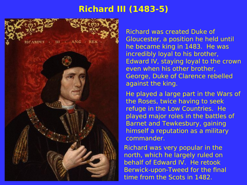 The Tudors A-level PowerPoints: Richard III, Henry VII and Henry VIII ...
