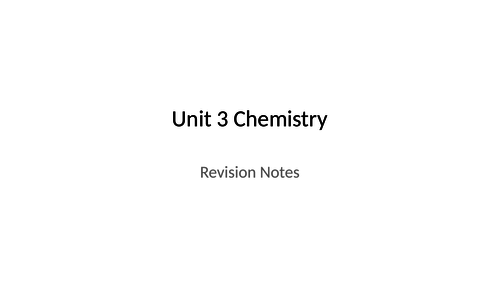 GCSE Chemistry Unit 3 Revision | Teaching Resources