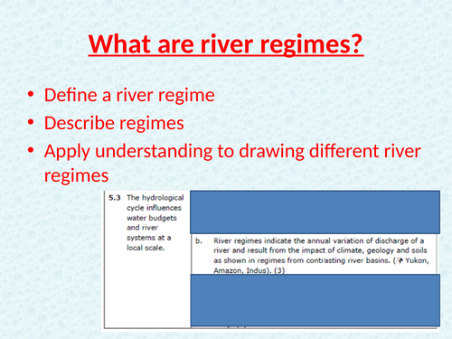 WATER EQ1 Lesson 7 River regimes Edexcel A Level Geography | Teaching ...