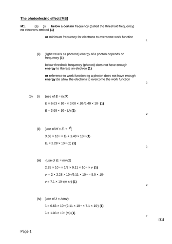 NEW AQA A-Level (Year 1) - The photoelectric effect (Quantum phenomena ...