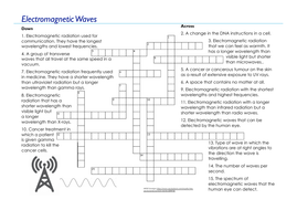 Electromagnetic Waves Crossword - EDEXCEL GCSE (9-1) Combined Science ...