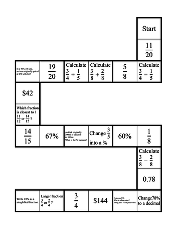 Fractions Decimals Percentages Inc And Decrease Teaching Resources