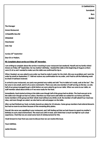 Formal letter lesson for L1 or L2 Functional Skills English | Teaching ...