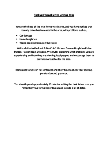 Formal letter lesson for L1 or L2 Functional Skills English | Teaching ...