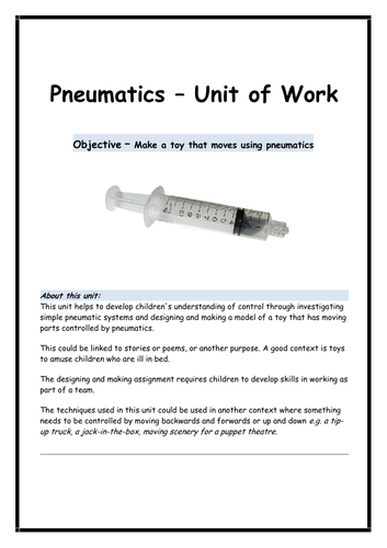 DT - Pneumatics Project | Teaching Resources