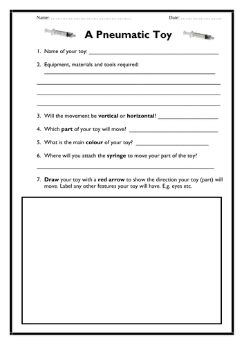 DT - Pneumatics Project | Teaching Resources