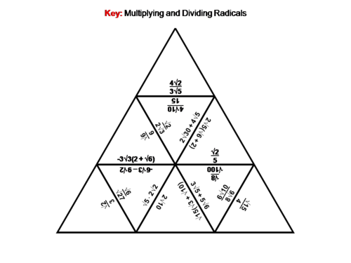 Multiplying and Dividing Radicals Game: Math Tarsia Puzzle | Teaching ...