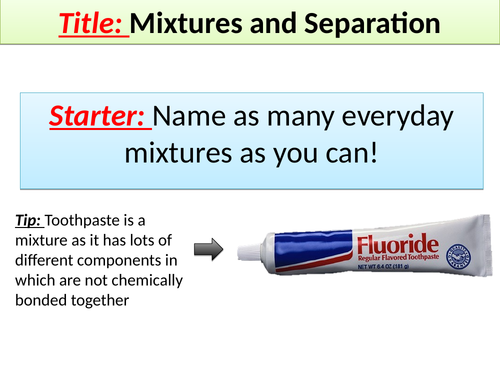 Separation Techniques and Mixtures | Teaching Resources