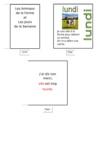 FRENCH - Farm Animals and Days of the Week - Les Animaux de la Ferme et ...