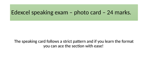 Edexcel French picture / photo based task | Teaching Resources