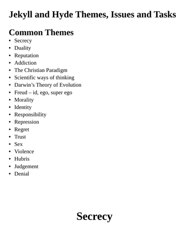 Jekyll and Hyde Essay Questions, Plans, Exemplar Analytical Writing for ...