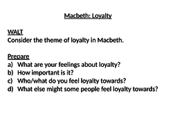 Loyalty in Macbeth | Teaching Resources