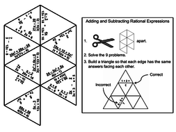 Adding and Subtracting Rational Expressions Game: Math Tarsia Puzzle ...