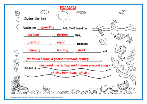 Under the Sea Poem Frame + Example, Y2-4 | Teaching Resources
