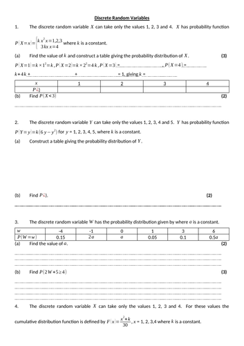 Statistics Revision Worksheets | Teaching Resources