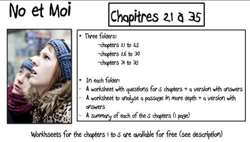 No et Moi- Book Study BUNDLE- A Level French | Teaching Resources