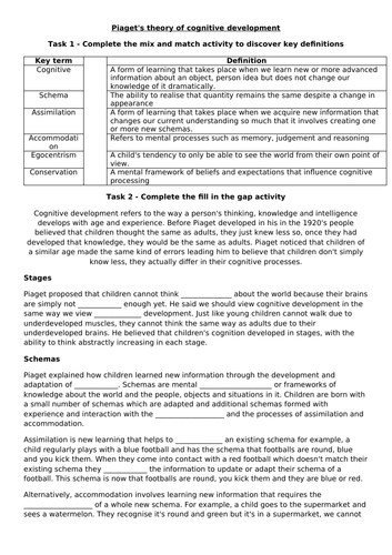 AQA GCSE NEW SPEC PSYCH - Development - Piaget | Teaching Resources AQA GCSE NEW SPEC PSYCH - Development - Piaget | Teaching Resources