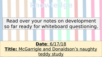 AQA GCSE NEW SPEC - Development - McGarrigle and Donaldson's Naughty ...