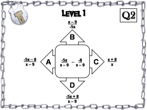 Operations with Rational Expressions Game: Escape Room Math Activity ...