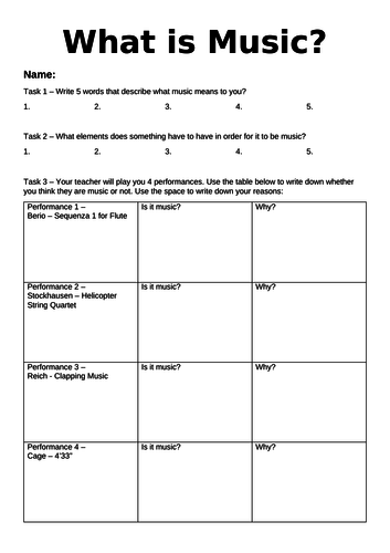 What is Music? | Teaching Resources