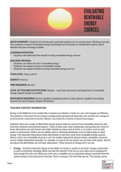 Evaluating Renewable Energy Sources | Teaching Resources