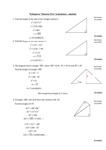 Pythagoras' theorem test x18 (new GCSE 9-1 maths) | Teaching Resources
