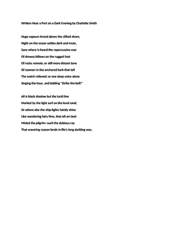 IGCSE Poetry: 'Written Near a Port on a Dark Evening' by Charlotte ...