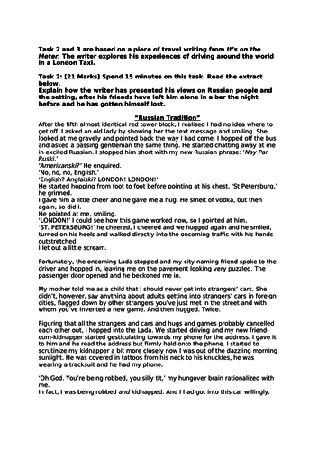 CCEA GCSE English Language: Travel Writing | Teaching Resources