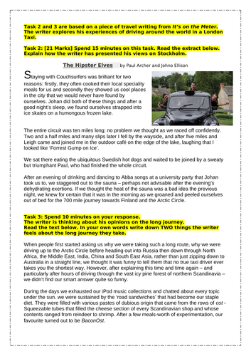 CCEA GCSE English Language: Travel Writing | Teaching Resources