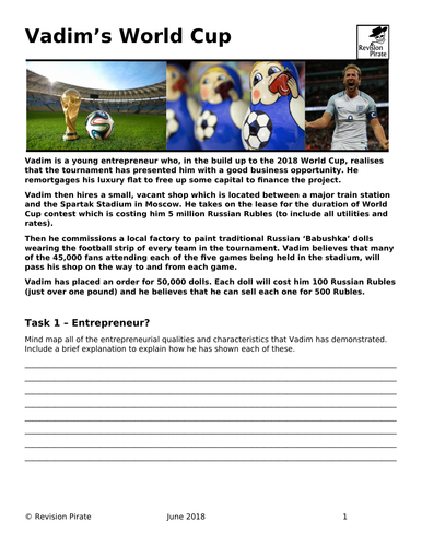 World Cup 2018 Tasks for GCSE Business | Teaching Resources
