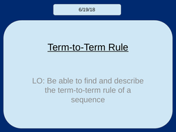Term to Term Rules (Sequences) (KS3) | Teaching Resources