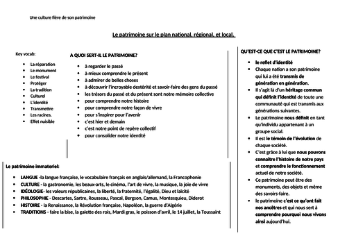 revision notes for ALL themes in AQA french Alevel course | Teaching ...