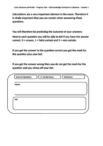 OCR Cambridge Technical Level 3 in Business - Unit 1 - Business ...