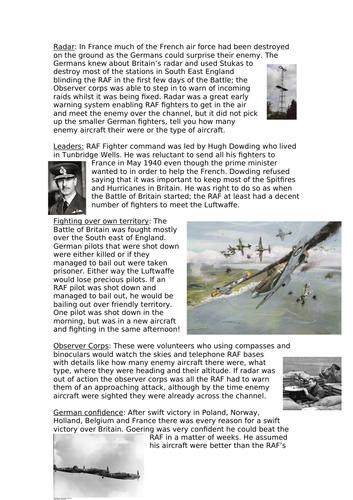 How did the RAF win the Battle of Britain | Teaching Resources