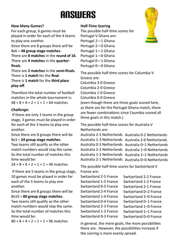 World Cup Football Maths Investigations KS2 | Teaching Resources