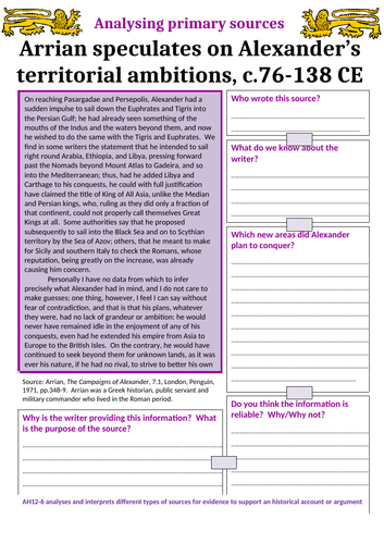 3 Primary Sources - Alexander the Great | Teaching Resources