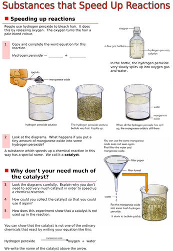 2019 GCSE AQA Chemistry unit 6: Rates of Reaction: Catalysts | Teaching ...