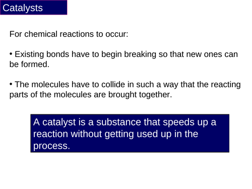 2019 GCSE AQA Chemistry unit 6: Rates of Reaction: Catalysts | Teaching ...