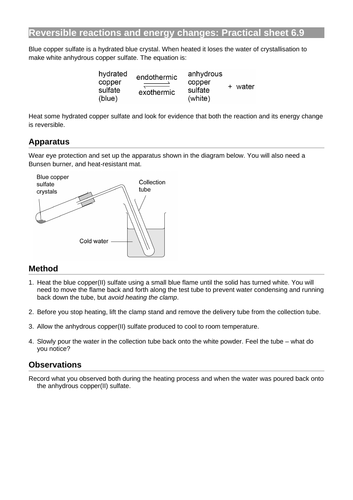 2019 GCSE AQA Chemistry unit 6: Rates of Reaction: Reversible reactions ...