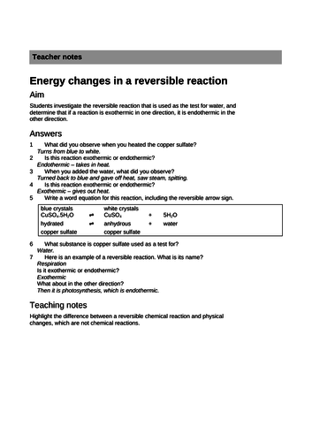 2019 GCSE AQA Chemistry Rates of Reaction | Teaching Resources